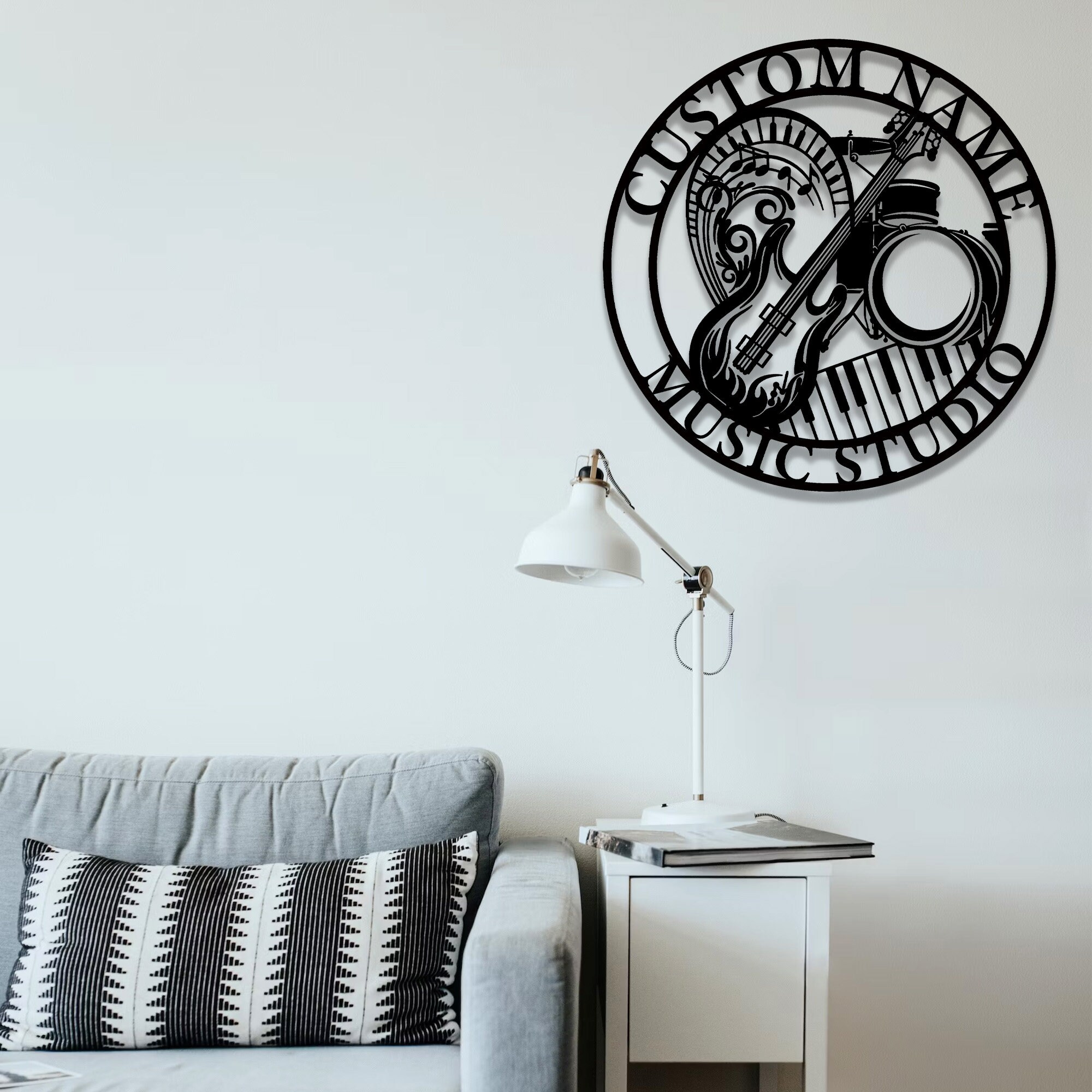 Personalized Musical Instruments Decor, Custom Music Room Metal Sign ...