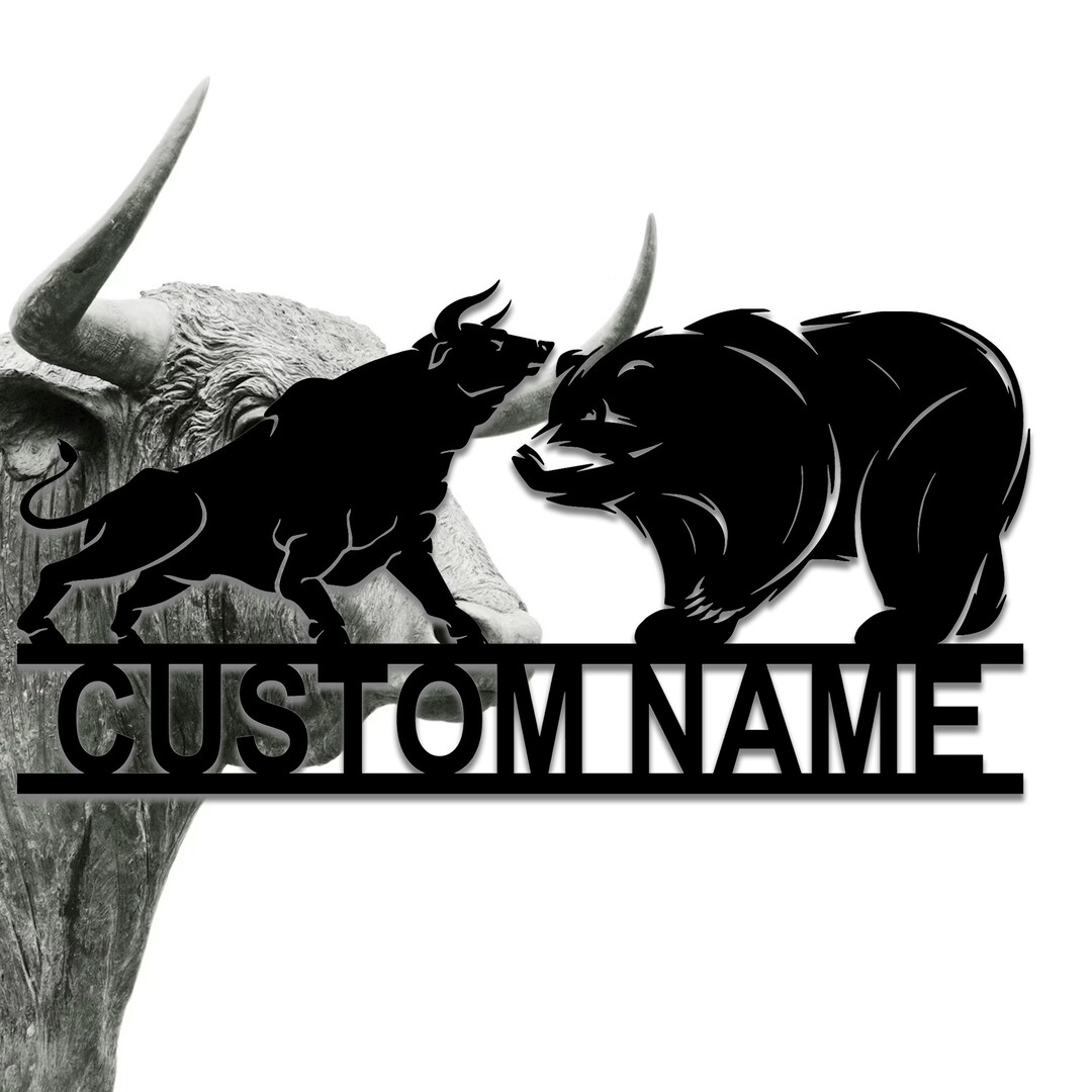 Custom Bull and Bear Metal Wall Art: Office Decor, Stock Market Sign - Etsy