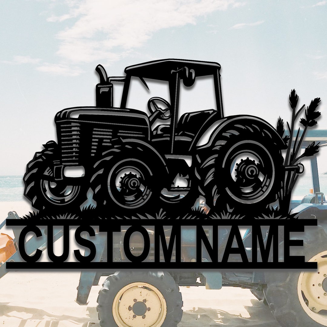 Custom Tractor Metal Wall Sign, Tractor Name Art, Decor for Room ...