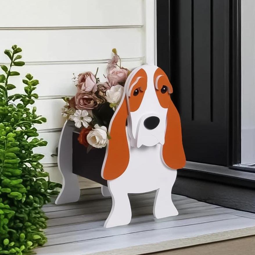 Handmade Dog-shaped Flower Pot，basset Hound Shape Flower Pots，basset ...