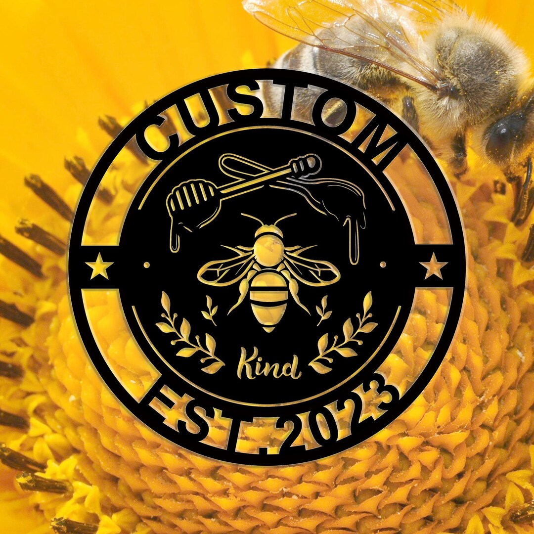 Personalized Honey and Bee Sign, Beekeeper Yard Art, Custom Bee Hive ...