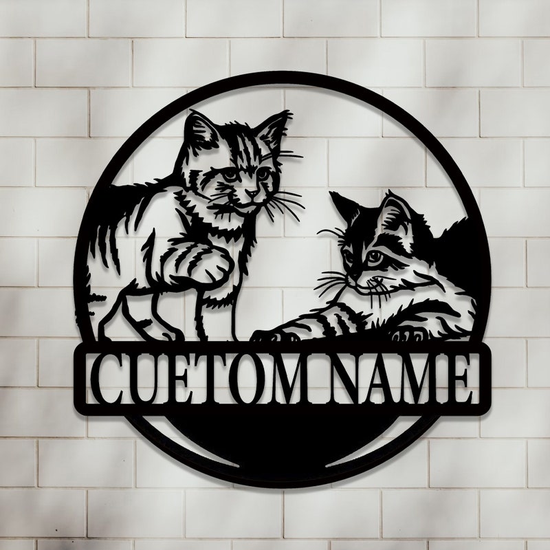 Cat Metal Wall Art - Etsy