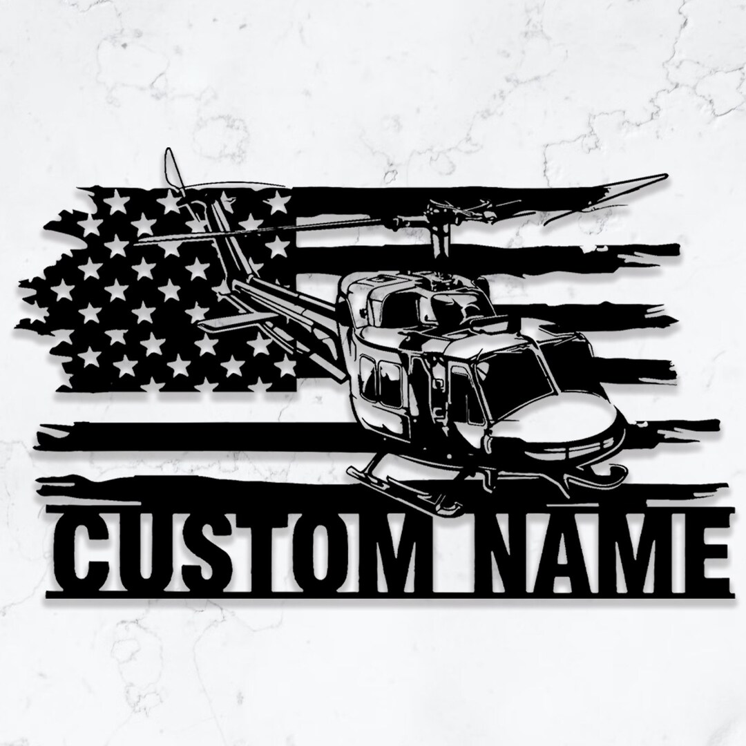 Helicopter Metal Sign, Personalized Helicopter Name Sign, Helicopter ...