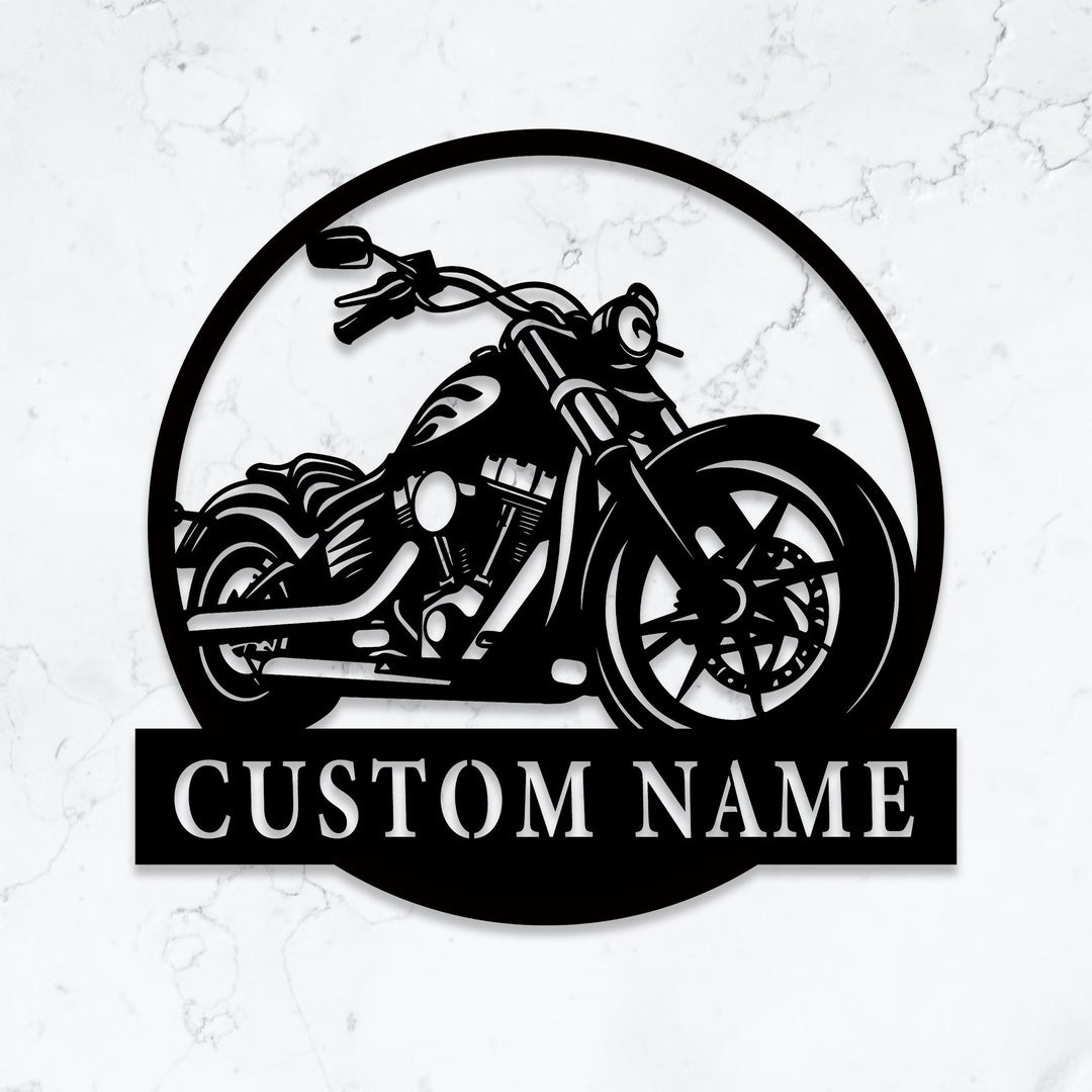 Custom Motorcycle Metal Wall Sign, Motorcycle Metal Wall Art ...