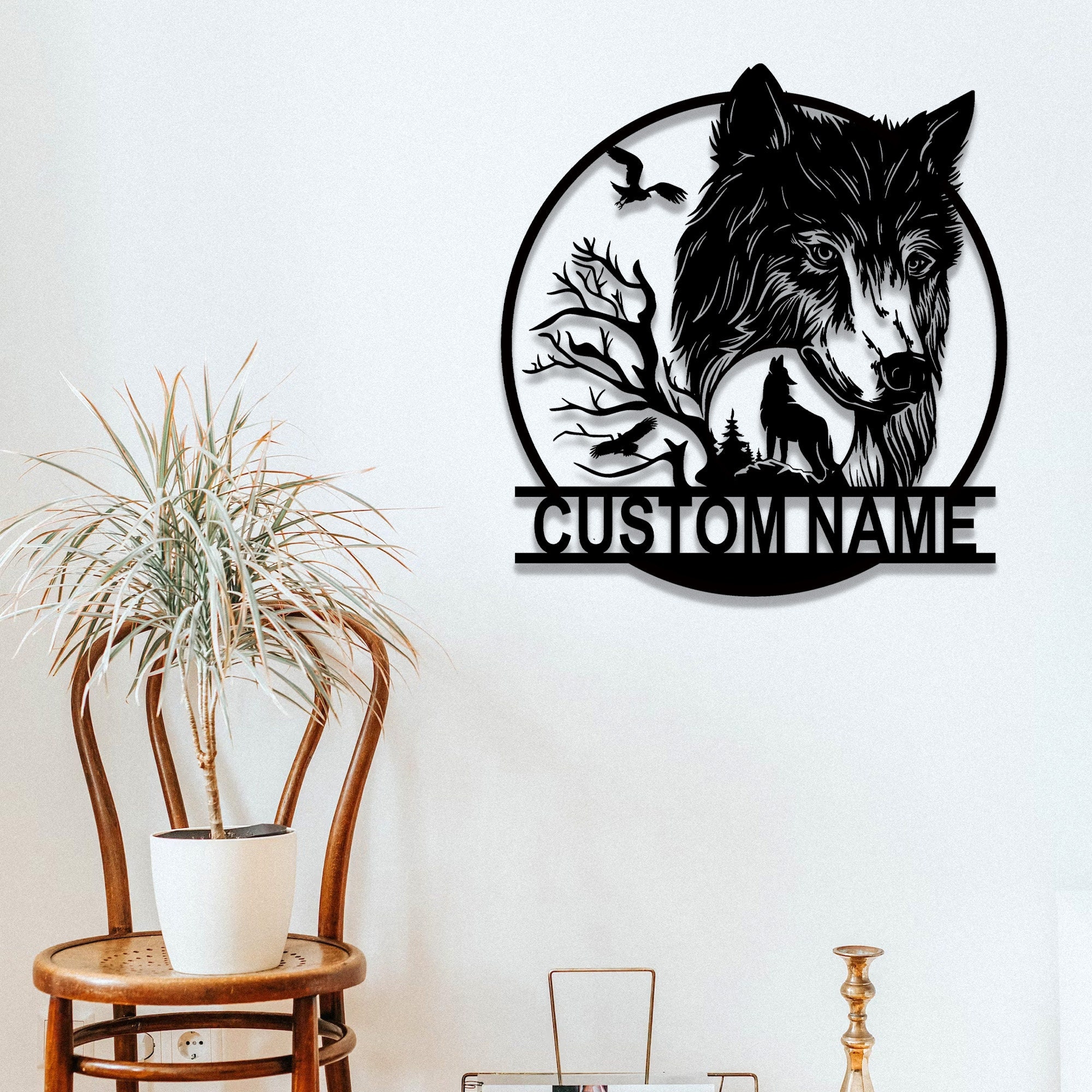 Custom Wolf Metal Sign Wolf Metal Wall Decor Personalized - Etsy