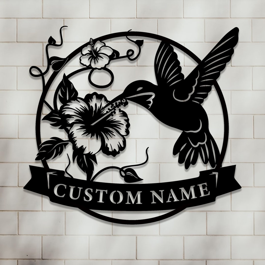 Custom Hummingbird Garden Metal Sign, Hummingbird Metal Wall Decor ...