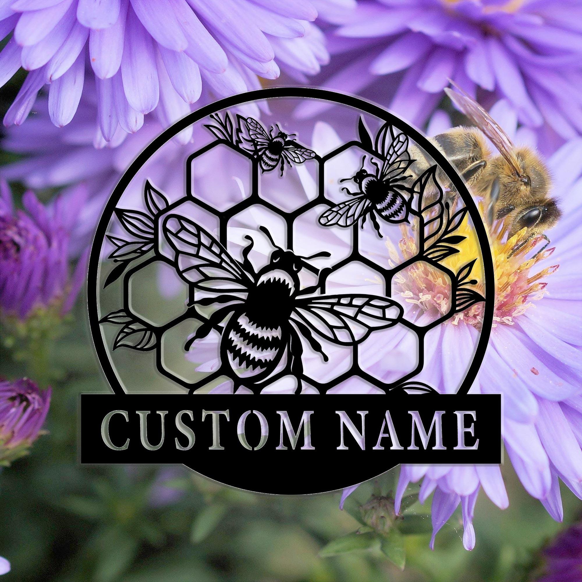 Custom Bee Hive Metal Garden Sign: Personalized Beekeeper Gift - Etsy