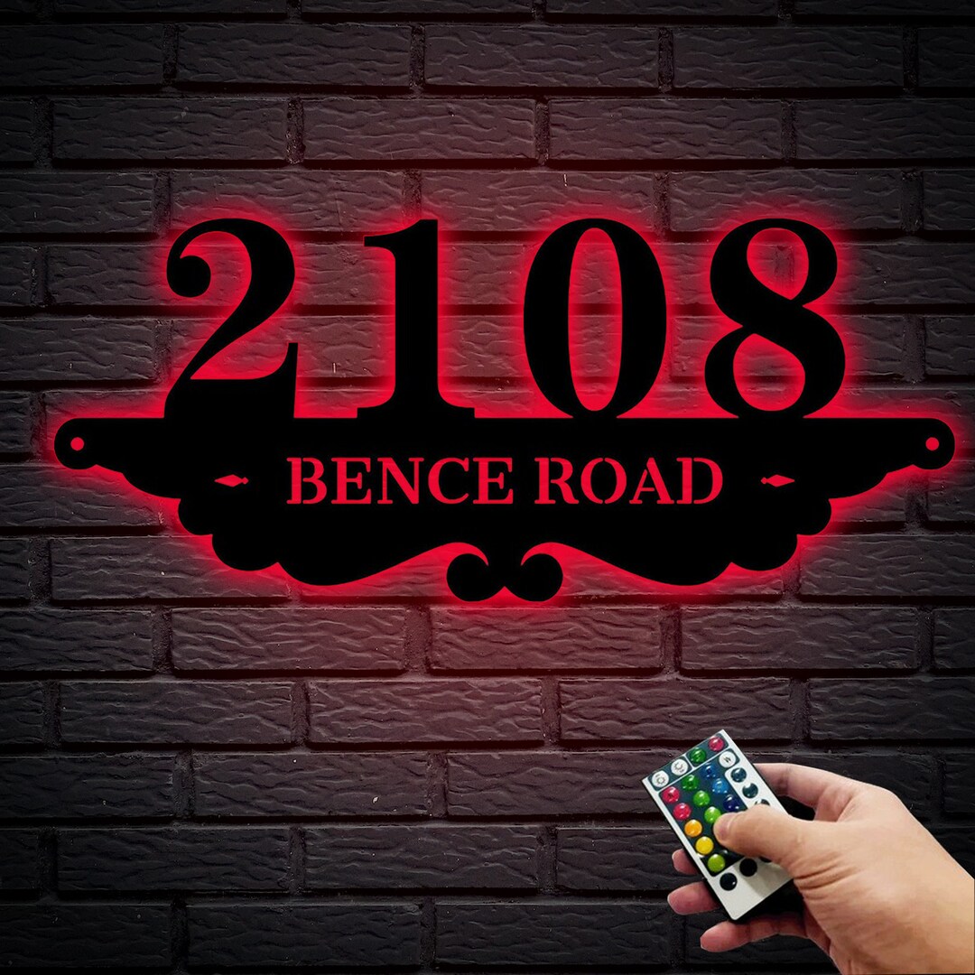 Personalized Metal House Number Sign, Address Metal Address Decor ...