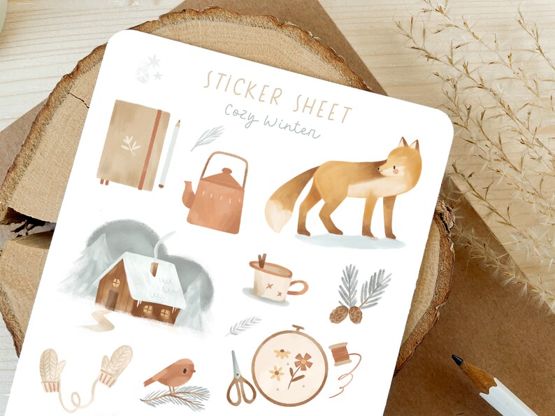 Sticker Sheet Cozy Winter Planner Stickers Cozy Winter - Etsy