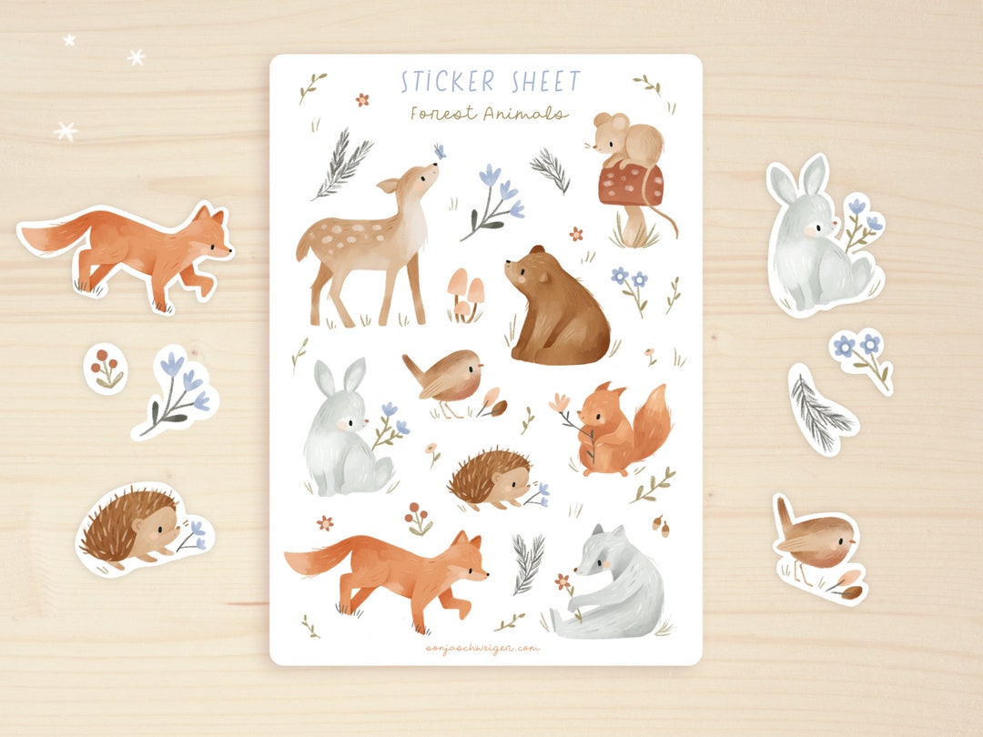Sticker Sheet Woodland Animals | Planner Stickers | Sticker Children ...