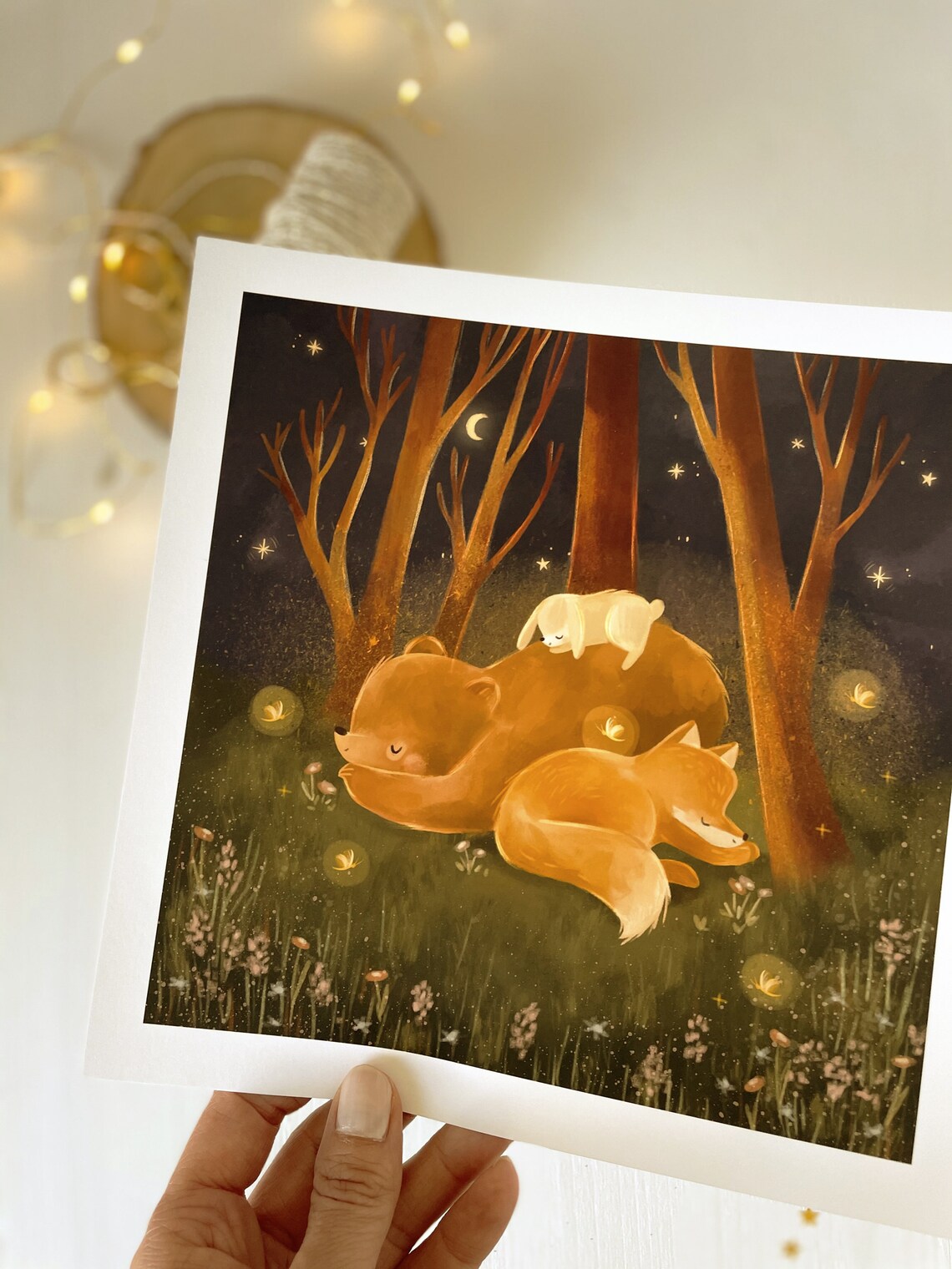 Bedtime Art Print Nursery Wall Art Square Format Kids - Etsy