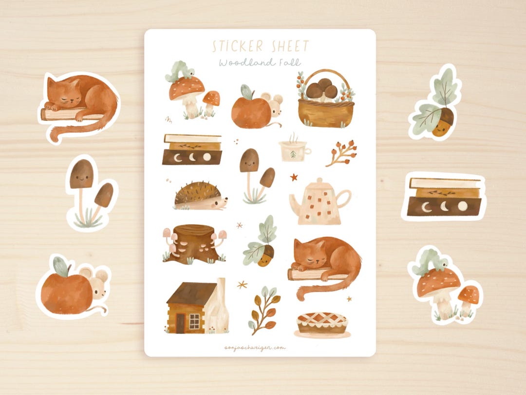 Sticker Sheet Fall | Planner Stickers | Sticker Children | Autumn Decor ...