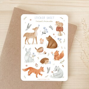 Sticker Sheet Woodland Animals | Planner Stickers | Sticker Children ...