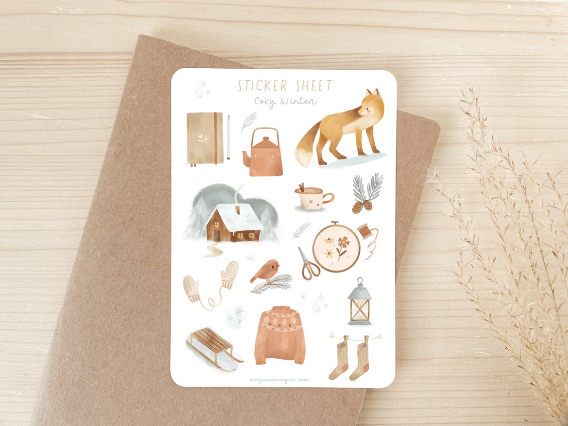 Sticker Sheet Cozy Winter Planner Stickers Cozy Winter - Etsy
