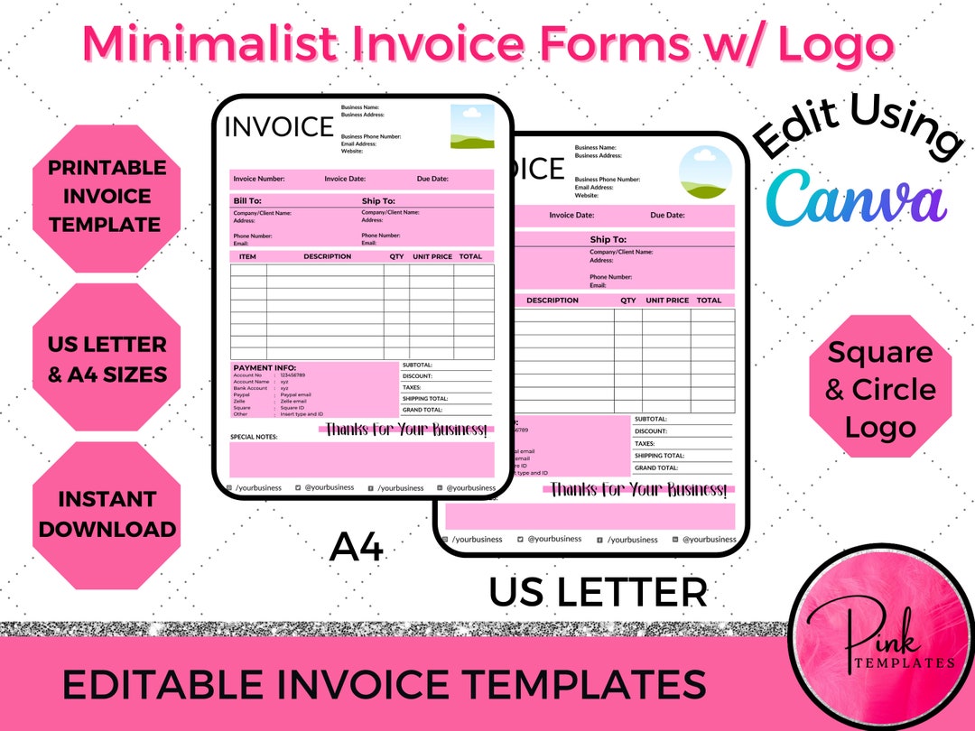 Invoice Template for Small Business Owner Editable Receipt - Etsy México