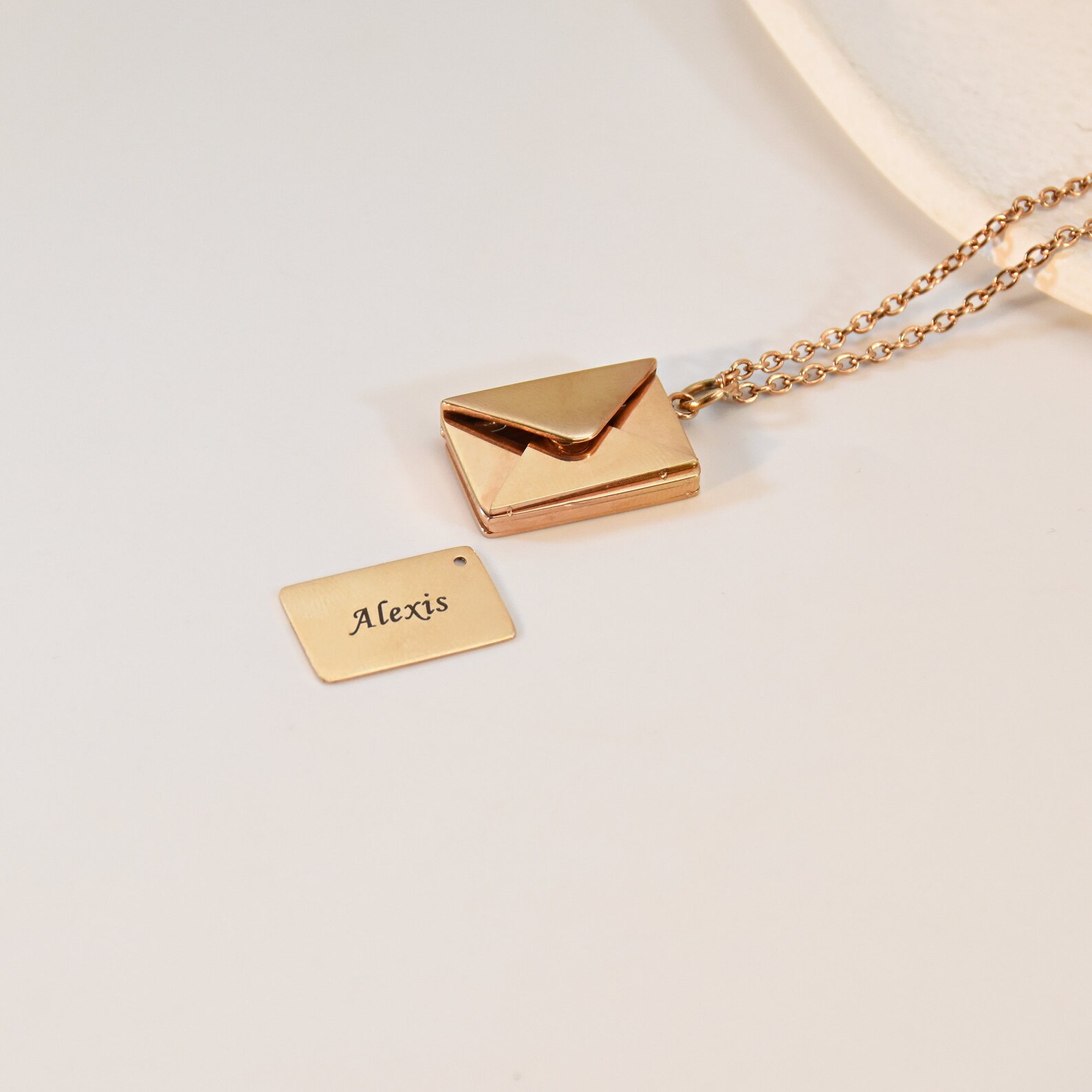 Envelope Necklace With Secret Message, Personalized Locket Necklace ...