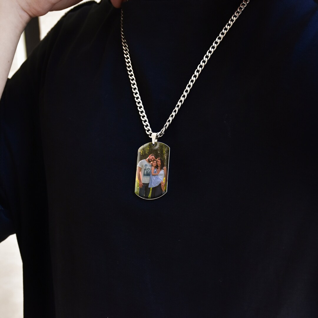 Photo Dog Tag Necklace, Customized Dog Tag Necklace With Picture, Gifts ...