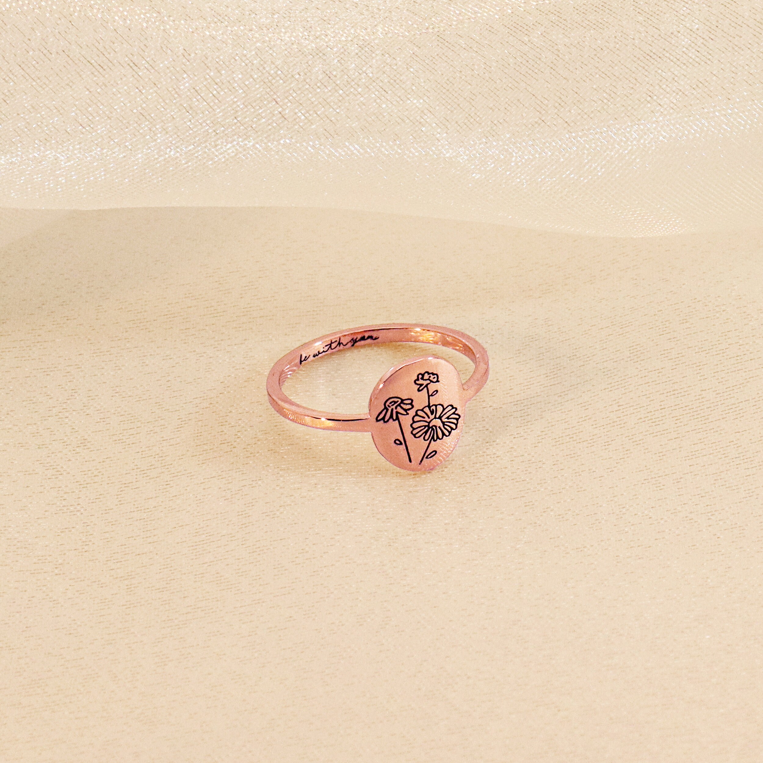 Birth Flower Ring, Family Florals Ring, Multiple Birth Flower Ring ...