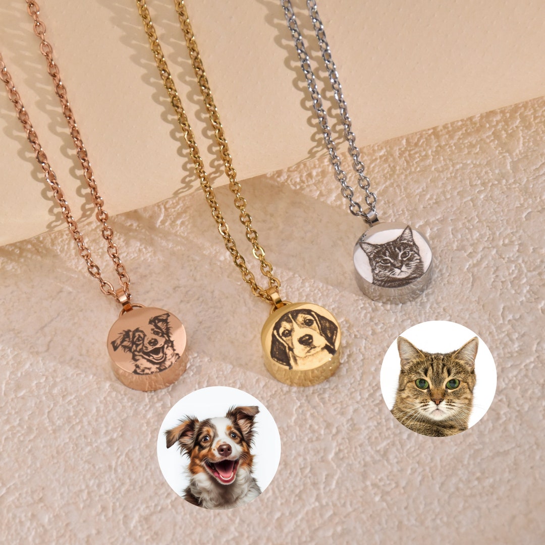 Pet Fur Memorial Locket Necklace, Pet Photo Keepsake, Ashes Necklace ...
