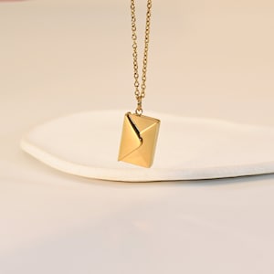 Envelope Necklace With Secret Message, Personalized Locket Necklace ...