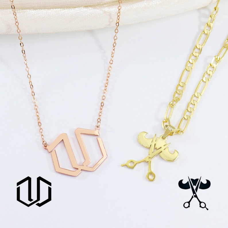 Custom Logo Necklace Logo Necklace Charm Personalized Cut - Etsy