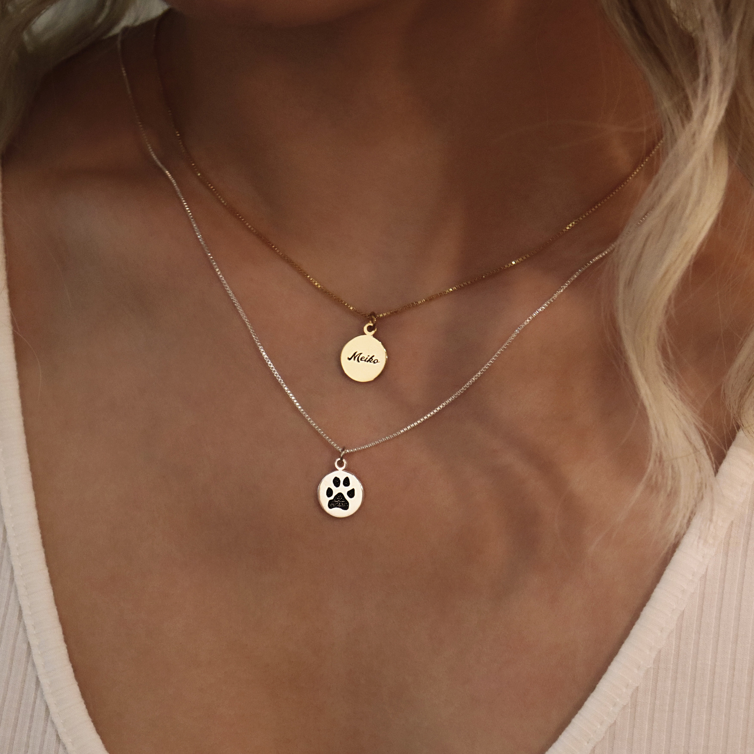 Actual Paw Print Necklace Custom Dog Necklace Pet Memorial - Etsy