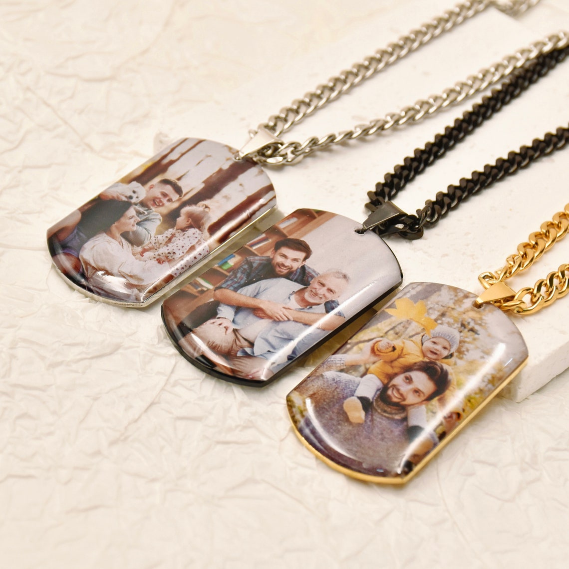 Custom Engraved Photo Dog Tag Necklace, Photo Dog Tags, Photo Necklace ...
