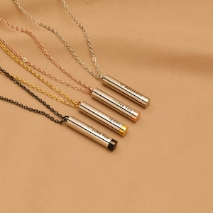 Personalized Hidden Message Necklace, Secret Message Necklace, Name Bar ...