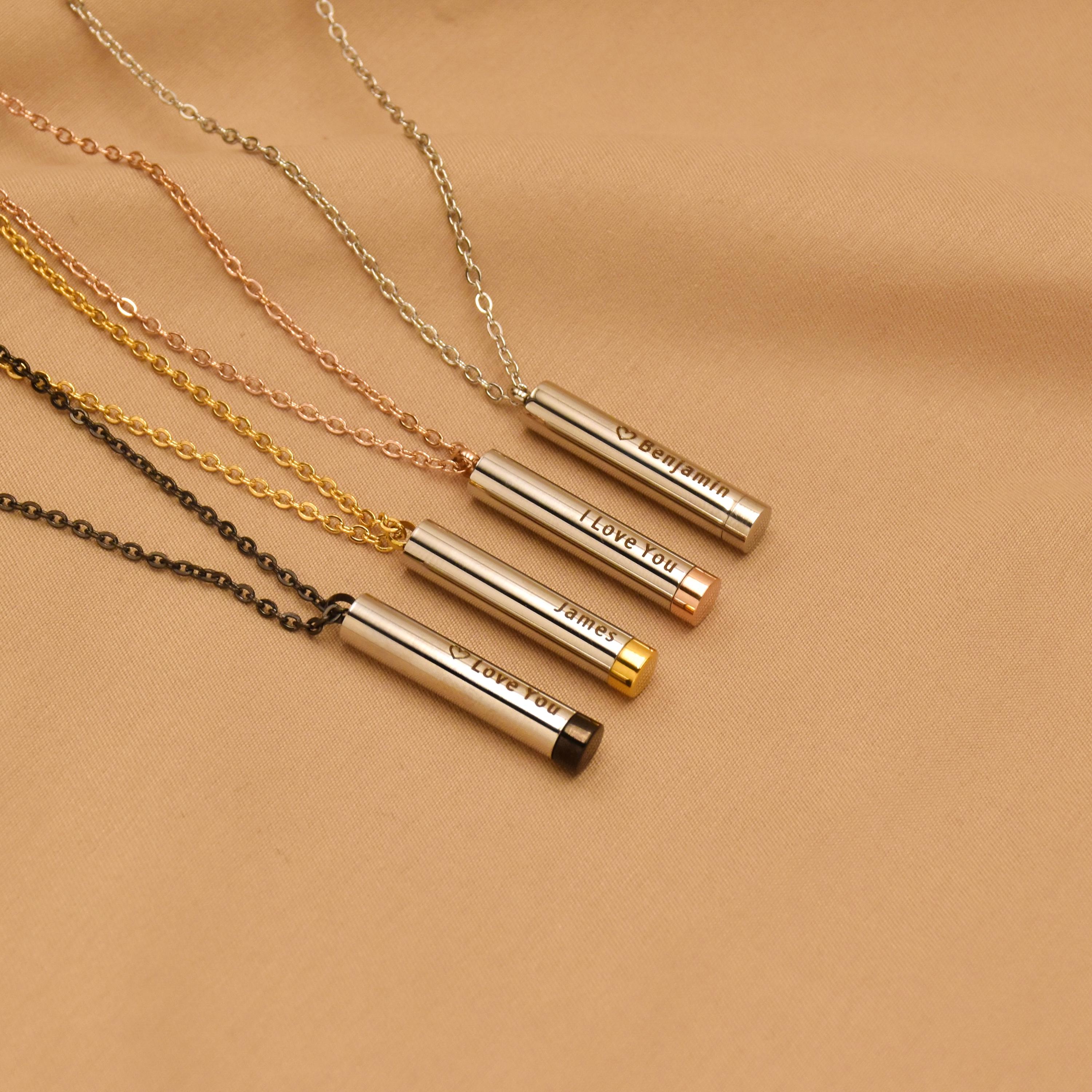 Personalized Hidden Message Necklace, Secret Message Necklace, Name Bar ...