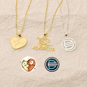 Company Logo Necklace, Cooperation Logo Necklace, Symbol Necklace Charm ...