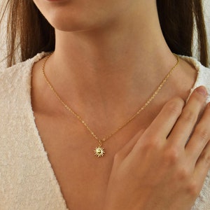 Dainty Sun Necklace, Gold Sunshine Necklace, Sun Symbol Necklace ...