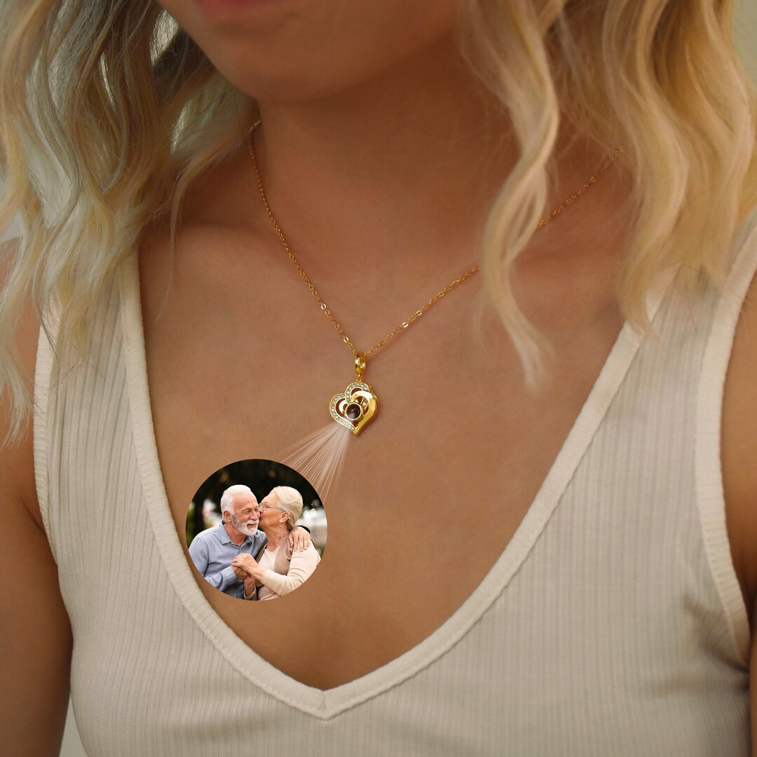 Custom Photo Projection Necklace, Personalized Photo Necklace, 925 ...