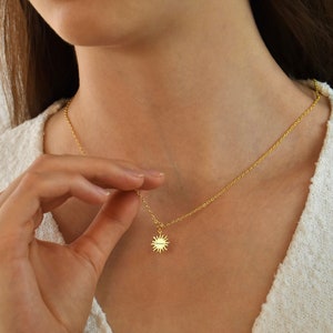 Dainty Sun Necklace, Gold Sunshine Necklace, Sun Symbol Necklace ...