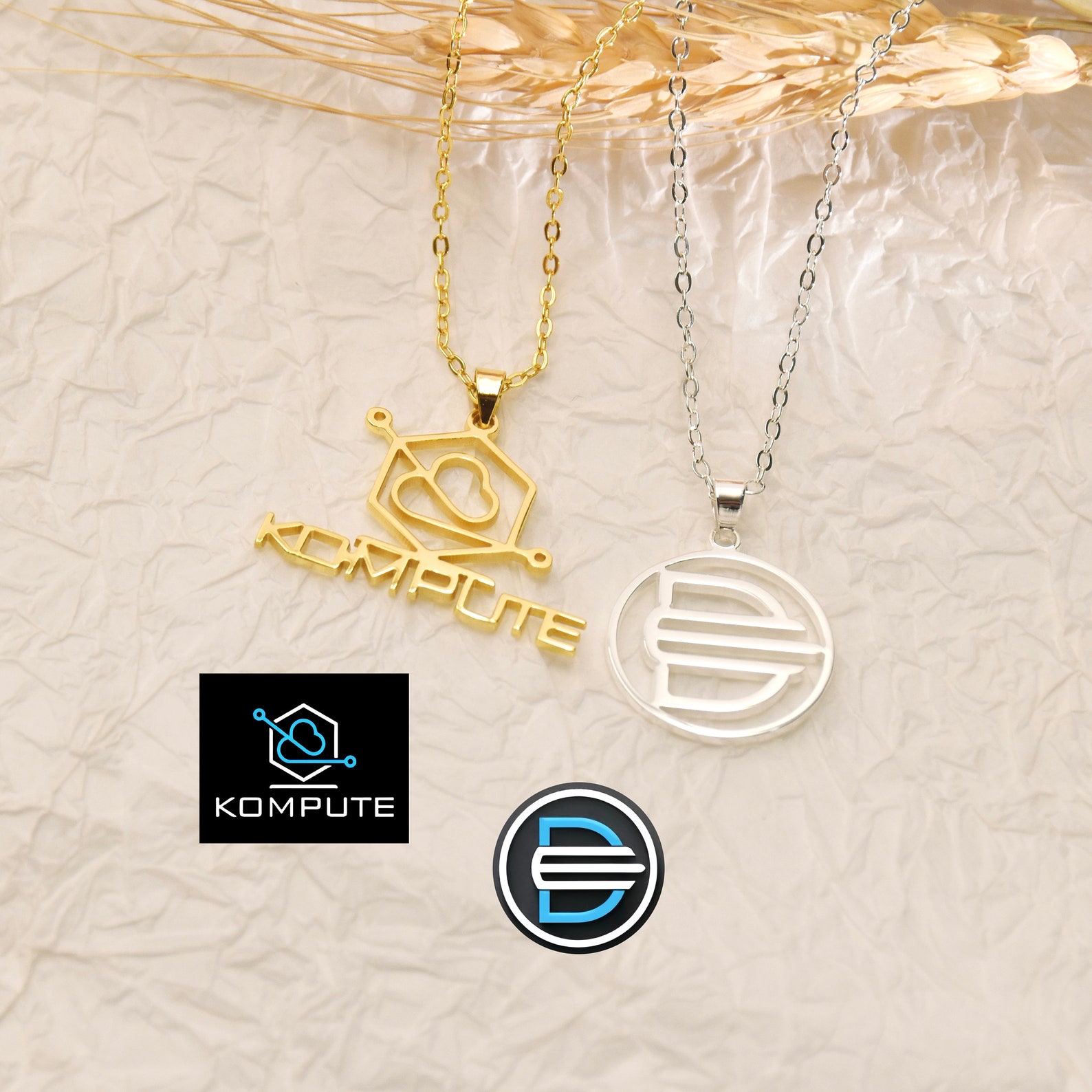 Company Logo Necklace, Cooperation Logo Necklace, Symbol Necklace Charm ...