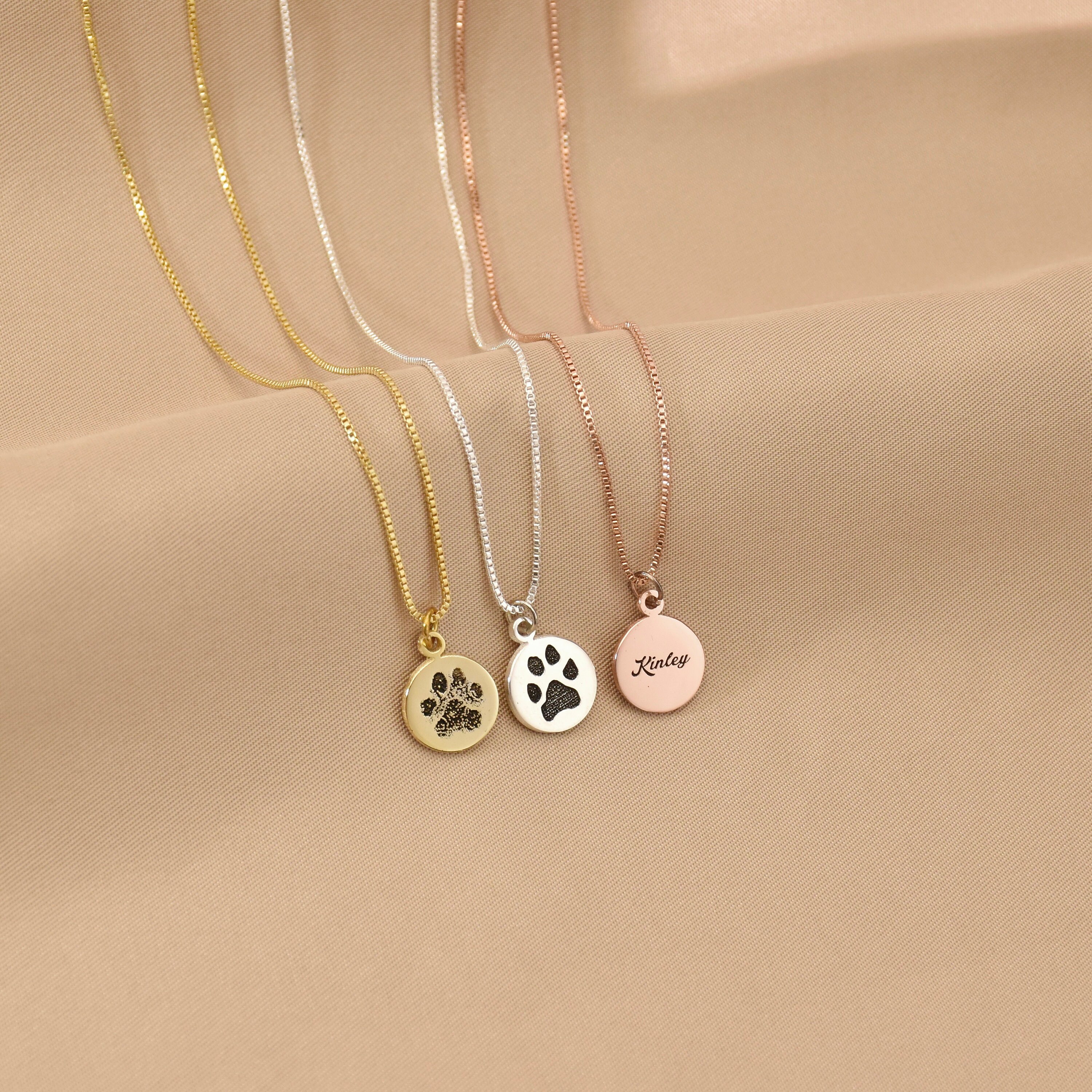 Actual Paw Print Necklace Custom Dog Necklace Pet Memorial - Etsy