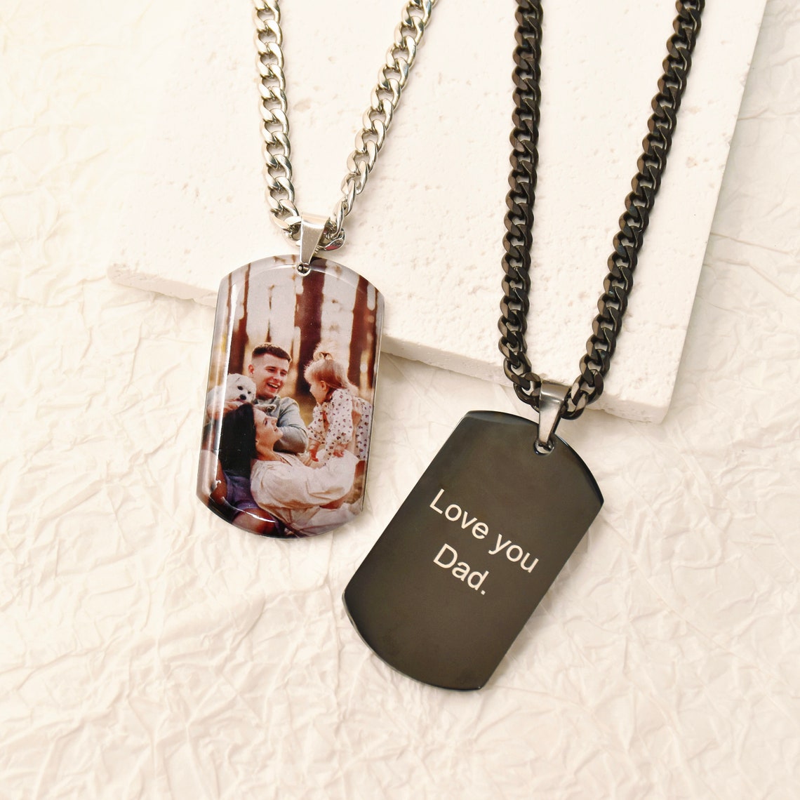 Custom Engraved Photo Dog Tag Necklace, Photo Dog Tags, Photo Necklace ...