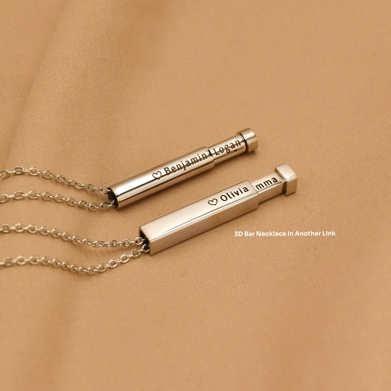 Personalized Hidden Message Necklace, Secret Message Necklace, Name Bar ...