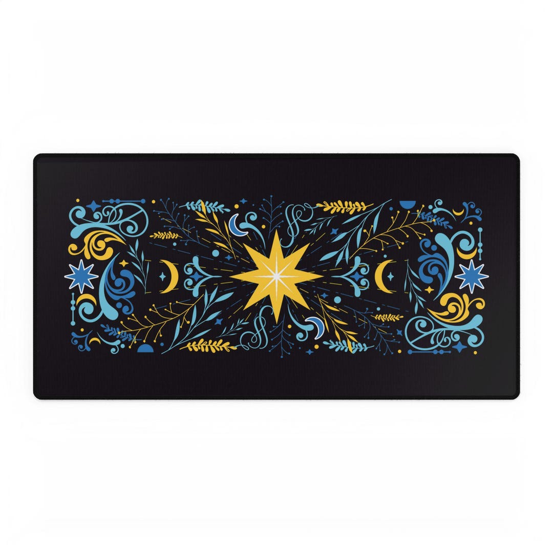 Starry Night Desk Mats, Boho Office Decor, Ergonomic Mouse Pad, Home ...