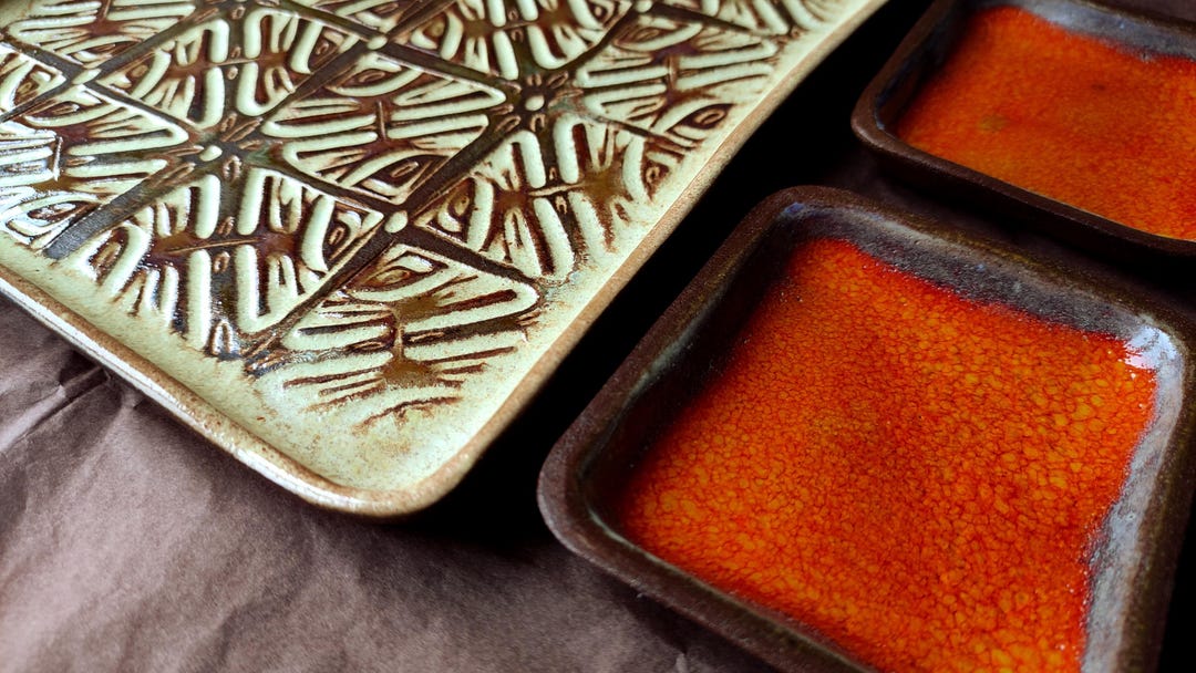 Exclusive Handmade Clay Tray for Snacks, Sweets, Sushi and Decorating ...