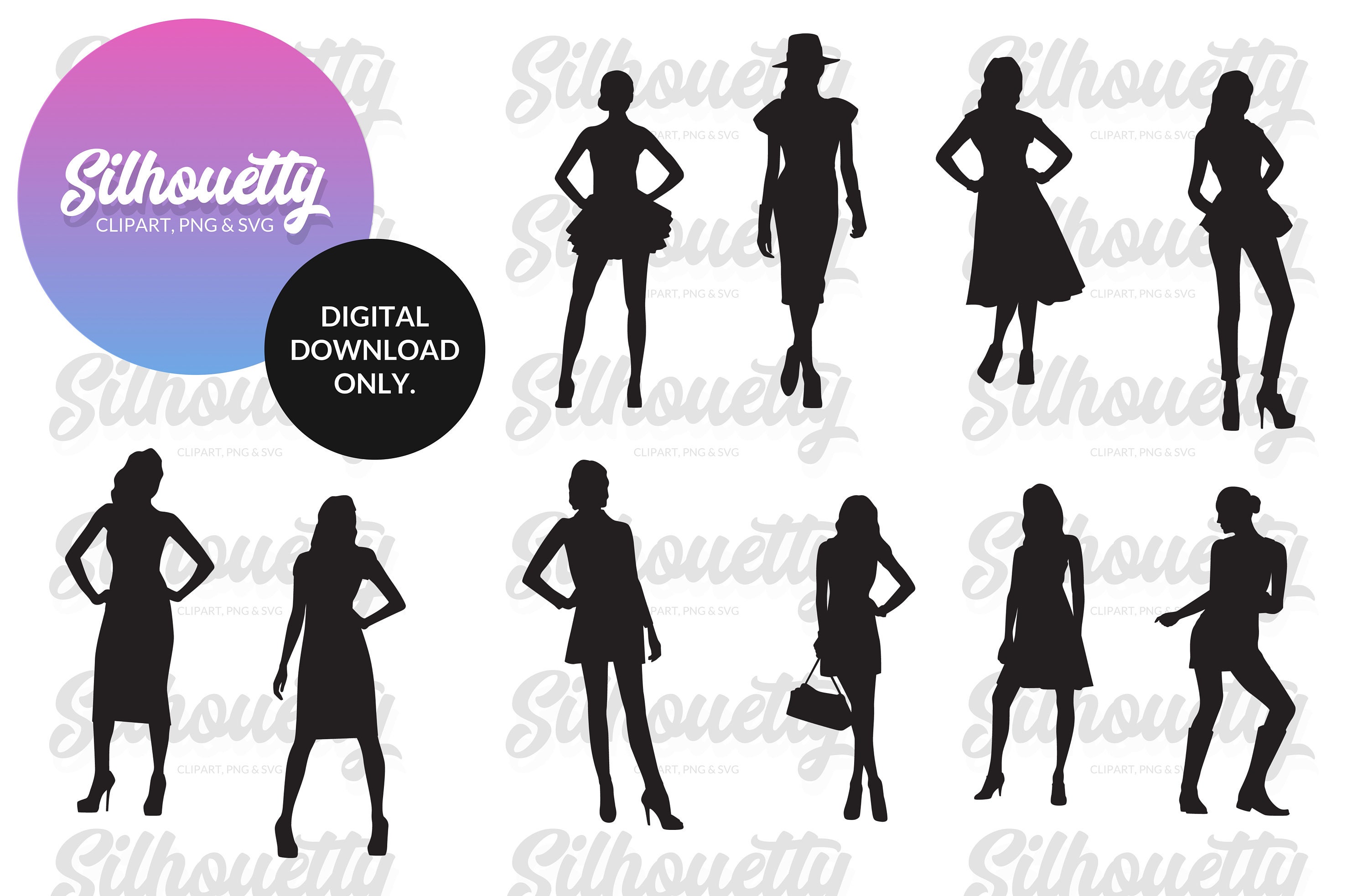10 Piece Fashion Svg and Png Set Fashion Svg Bundle Fashion - Etsy