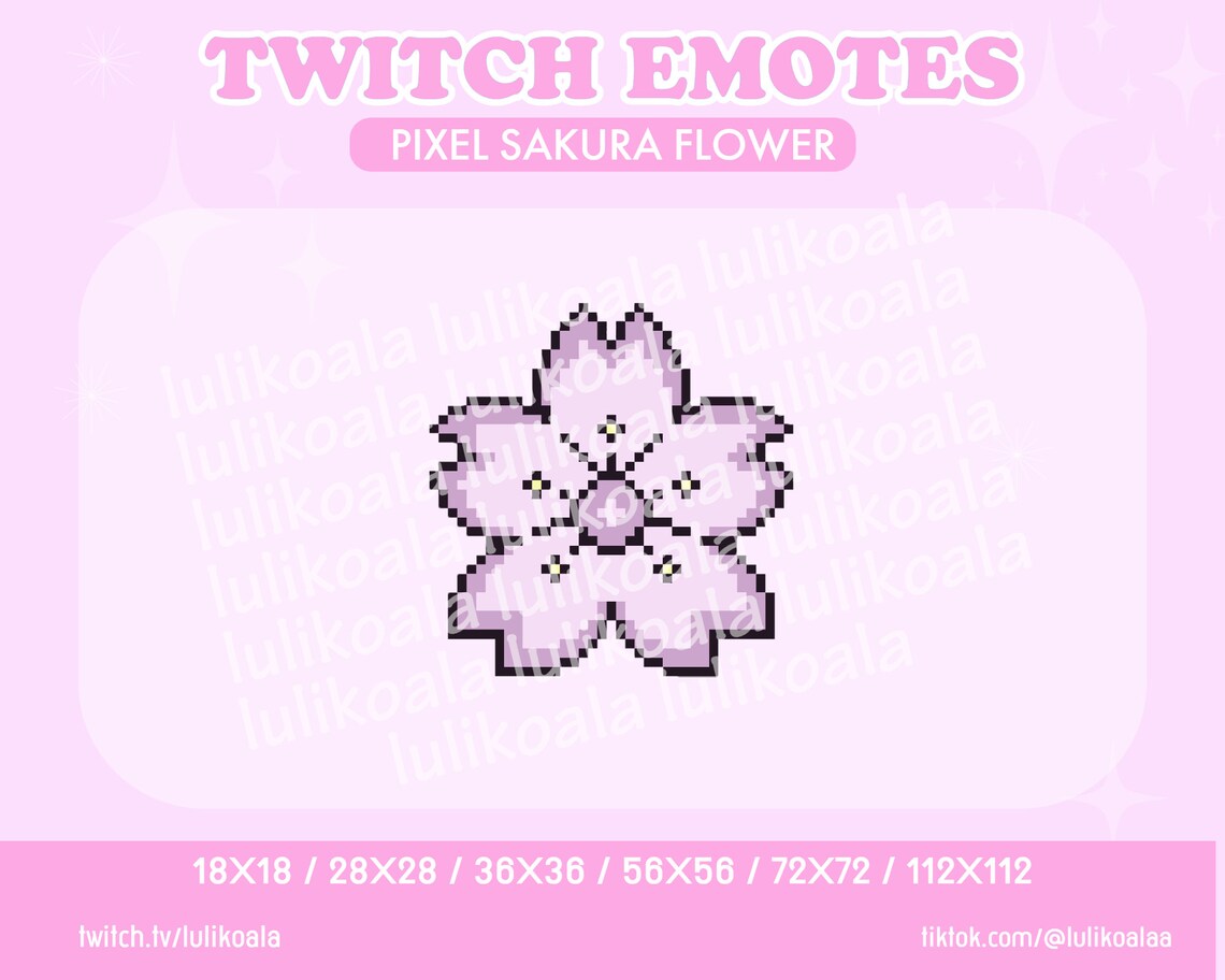 Sakura Flower Pixel Art Twitch Emote or Badge - Twitch - Etsy