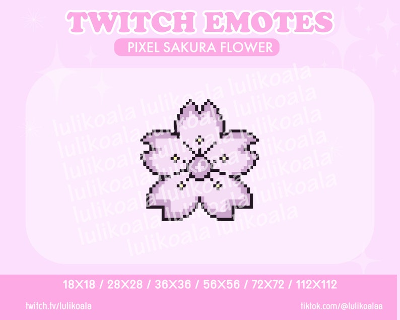 Sakura Flower Pixel Art Twitch Emote or Badge - Twitch - Etsy