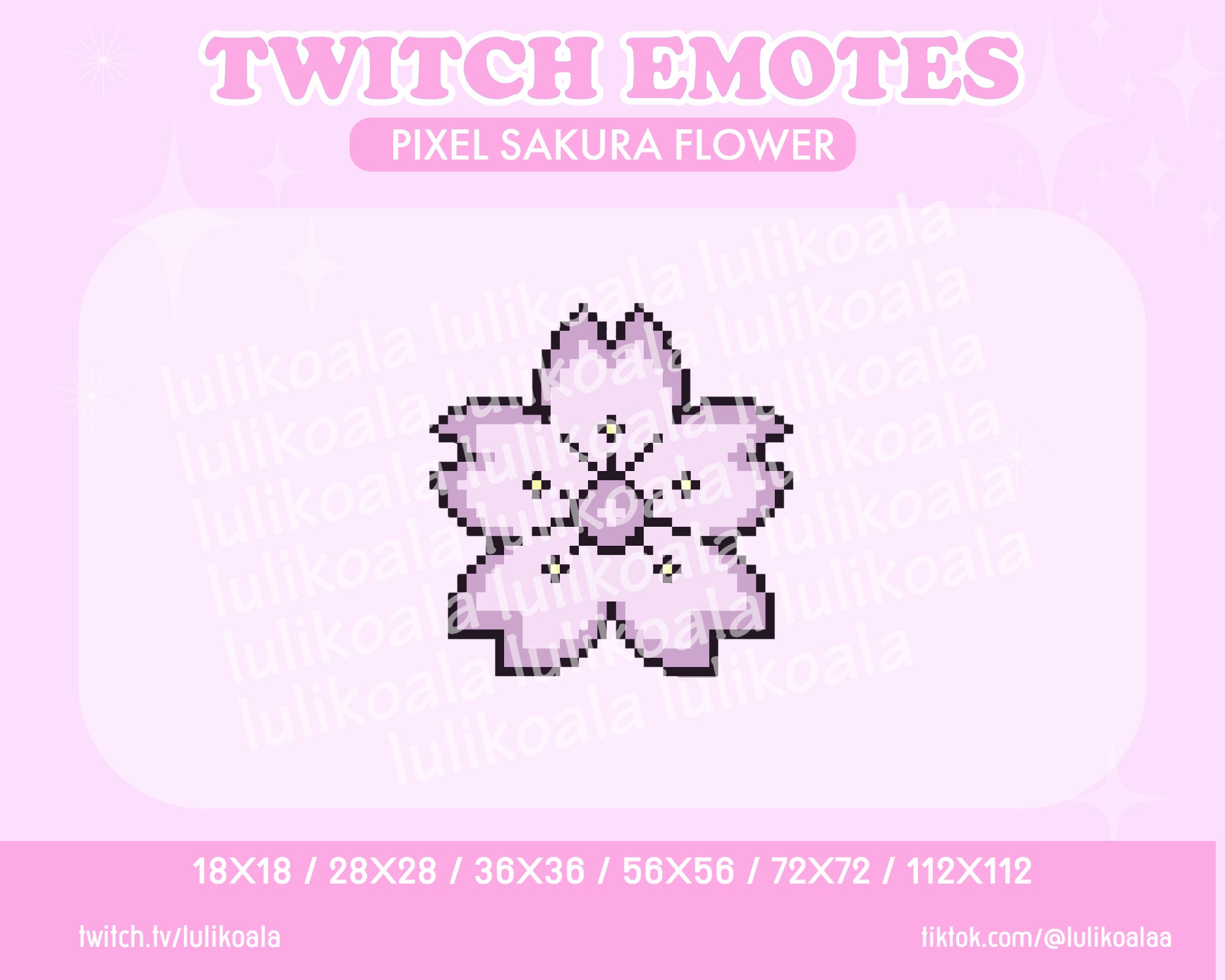 Sakura Flower Pixel Art Twitch Emote or Badge - Twitch - Etsy