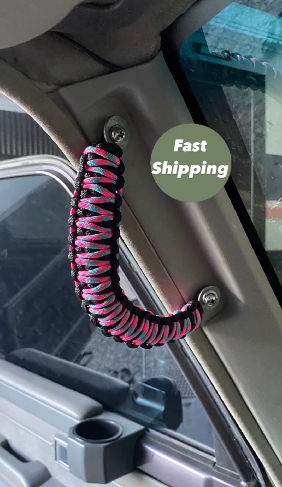Cotton Candy Pink Paracord Car Grab Handle - Etsy