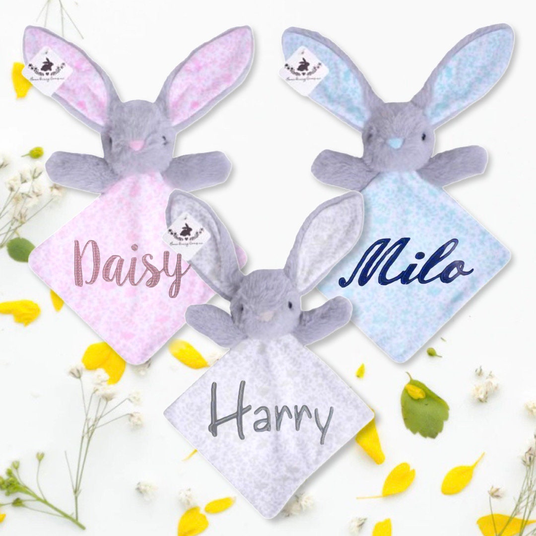 Personalized Baby Comforter: Soft Fleece Rabbit, Embroidered Gift - Etsy