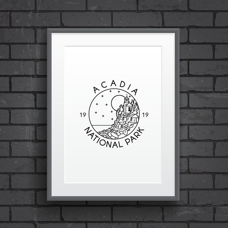 Acadia National Park Outline SVG Files Acadia National Park - Etsy