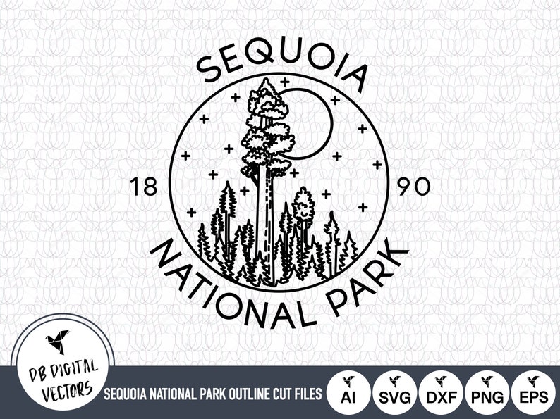 Sequoia National Park Outline SVG Cut Files (digital Download) - Etsy