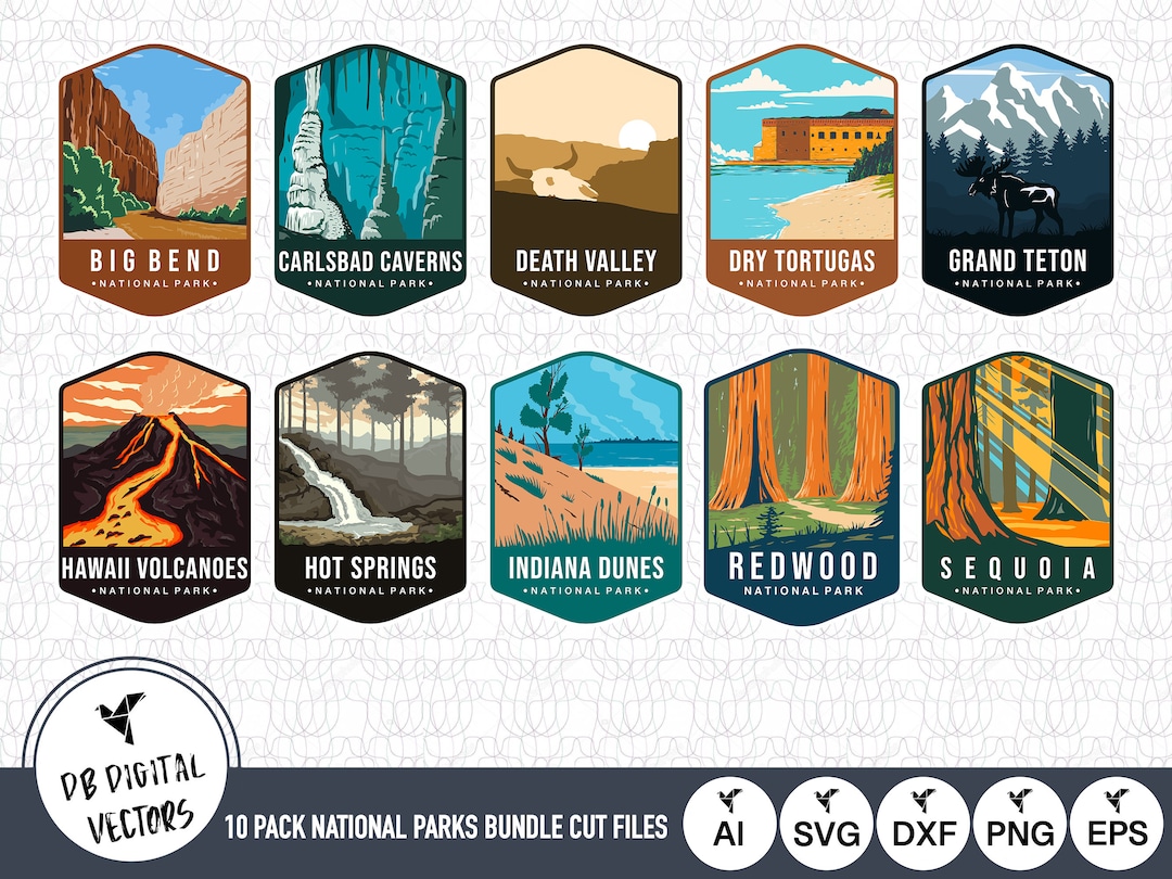 10 Pack National Parks SVG Files | National Parks Cut Files | United ...