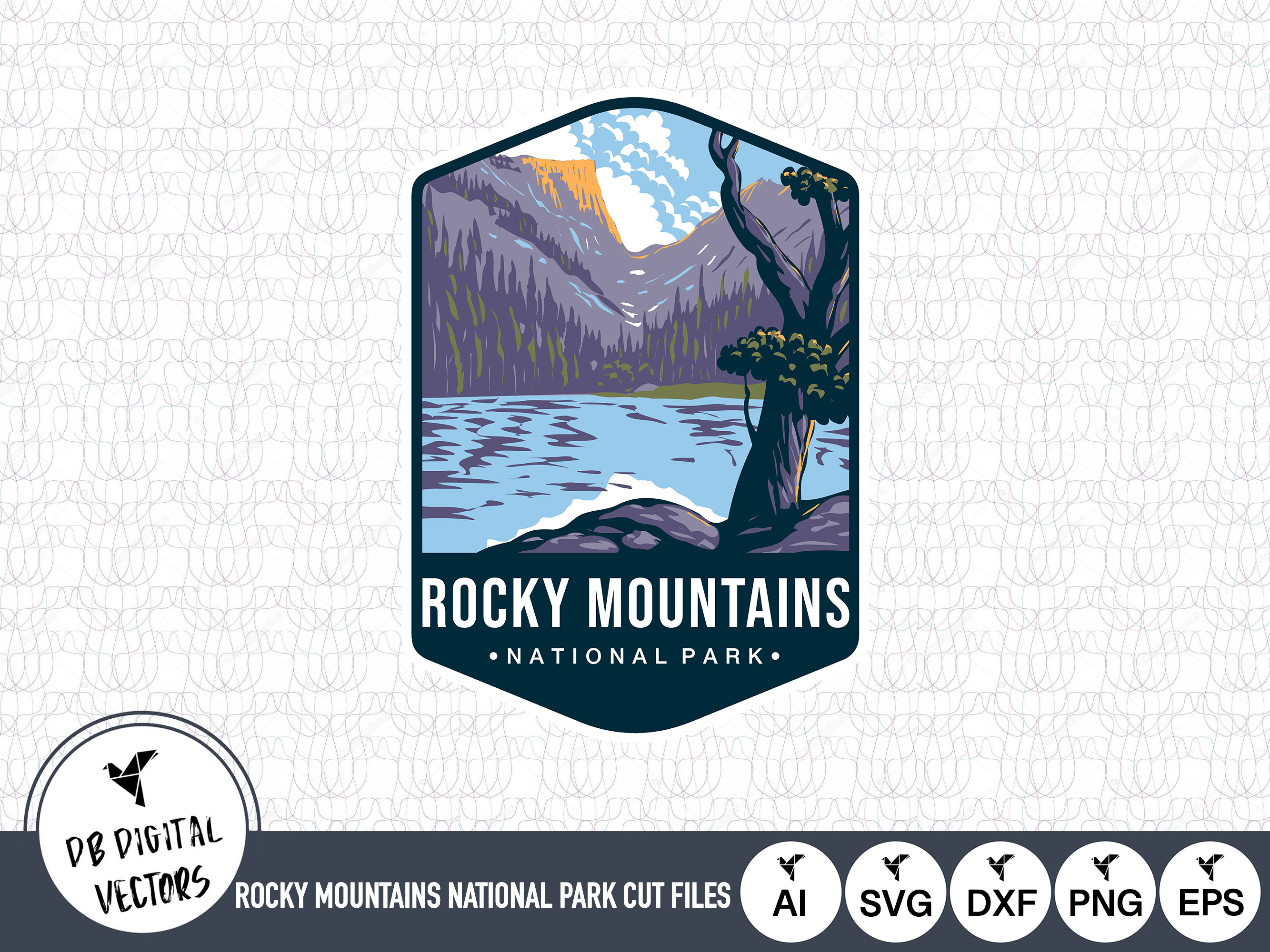 Rocky Mountains National Park Emblem SVG Files Rocky - Etsy