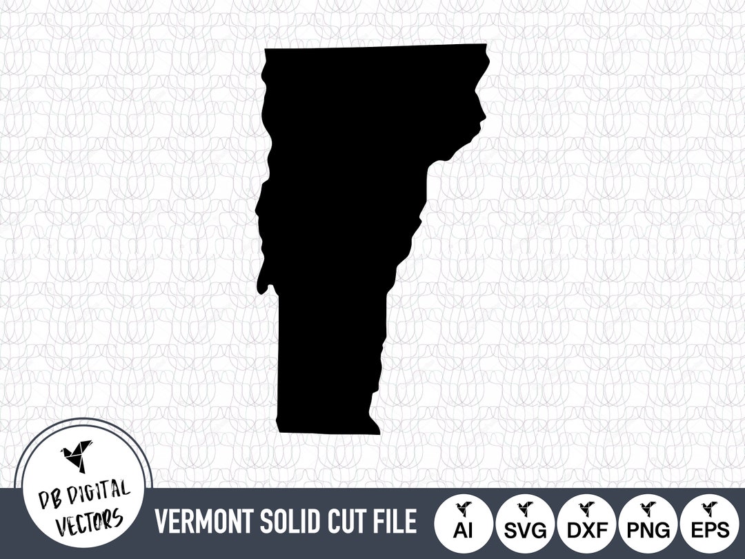 Vermont Map SVG: Vector Cut Files for Cricut & Silhouette (digital ...
